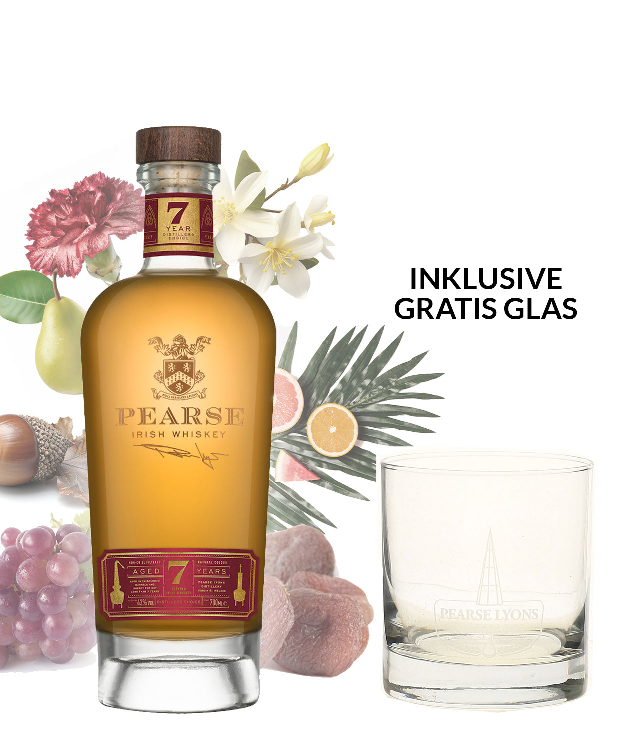 Pearse Lyons 7 Jahre - 0,7L - 43% Vol. inklusive Glas – Tastillery ...